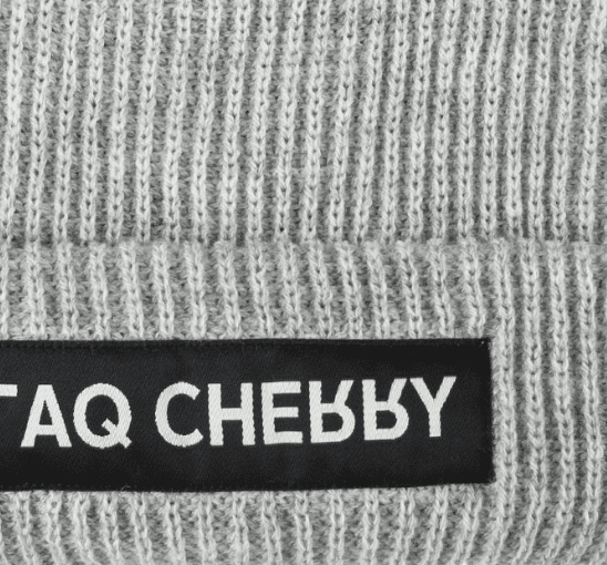 Custom Acrylic and Cotton Plain Cuffed Beanie With Woven Label Logo ...